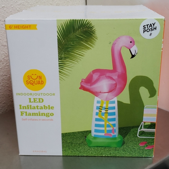 Sun Squad | Party Supplies | New 6ft Airblown Flamingo Led Inflatable ...